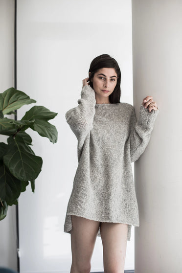 Peruvian alpaca wool hand knit sweater dress. Peruvian alpaca wool hand knit sweater dress.